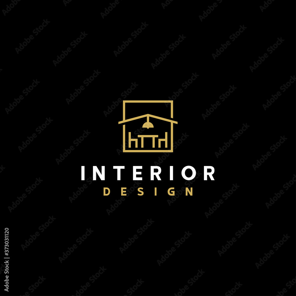 Interior logo design template vector illustration Stock Vector | Adobe ...