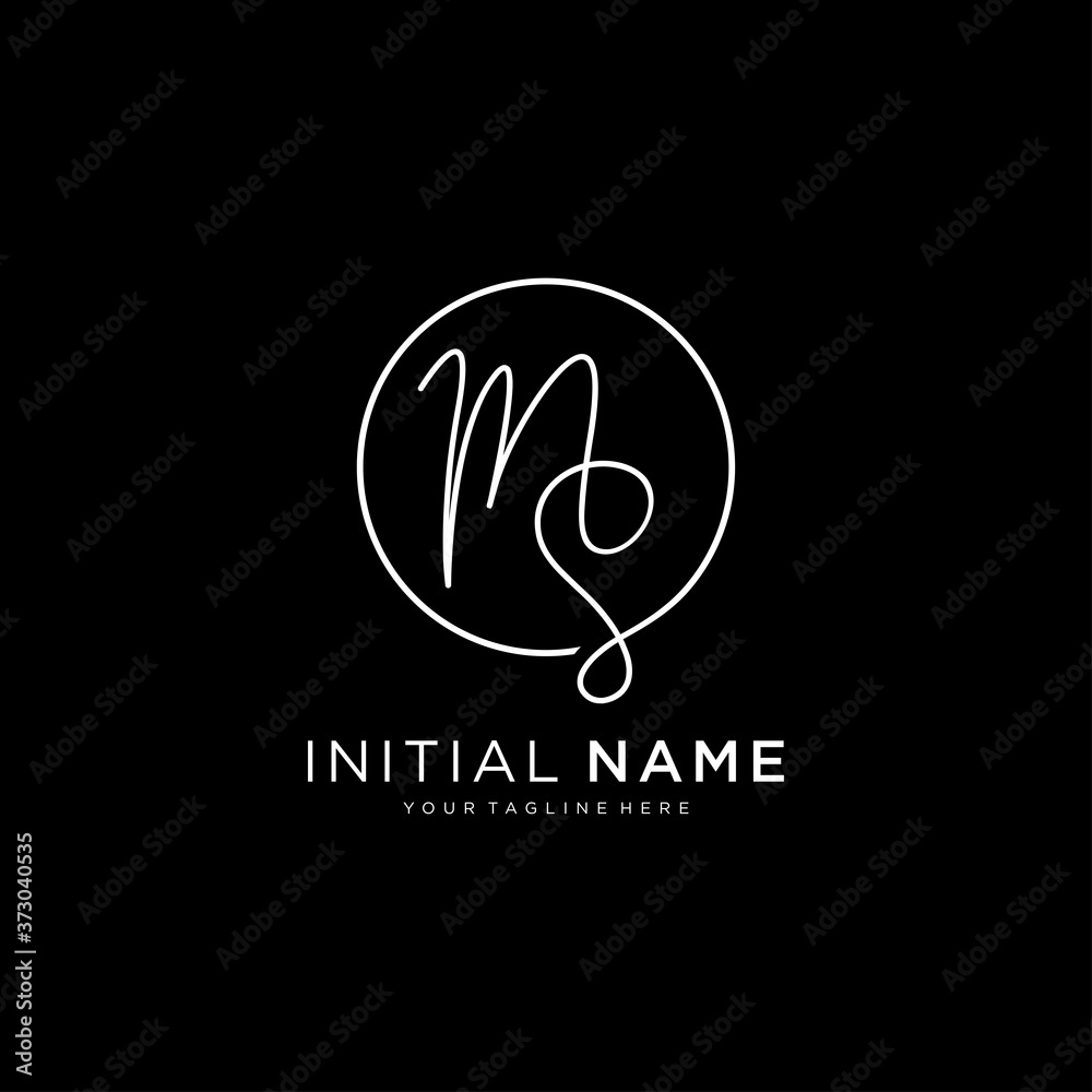 MS Initial handwriting logo vector Stock Vector | Adobe Stock
