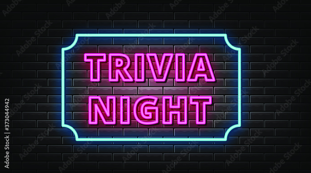 Trivia night neon signs vector. Design template neon sign Stock Vector ...