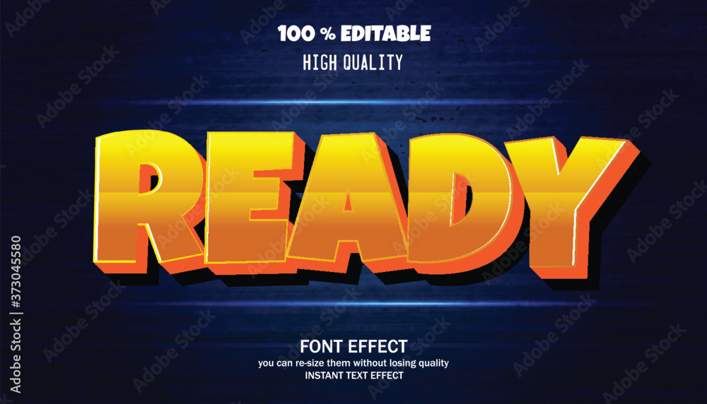 Modern 3d text effect, editable font effect Stock Vector | Adobe Stock
