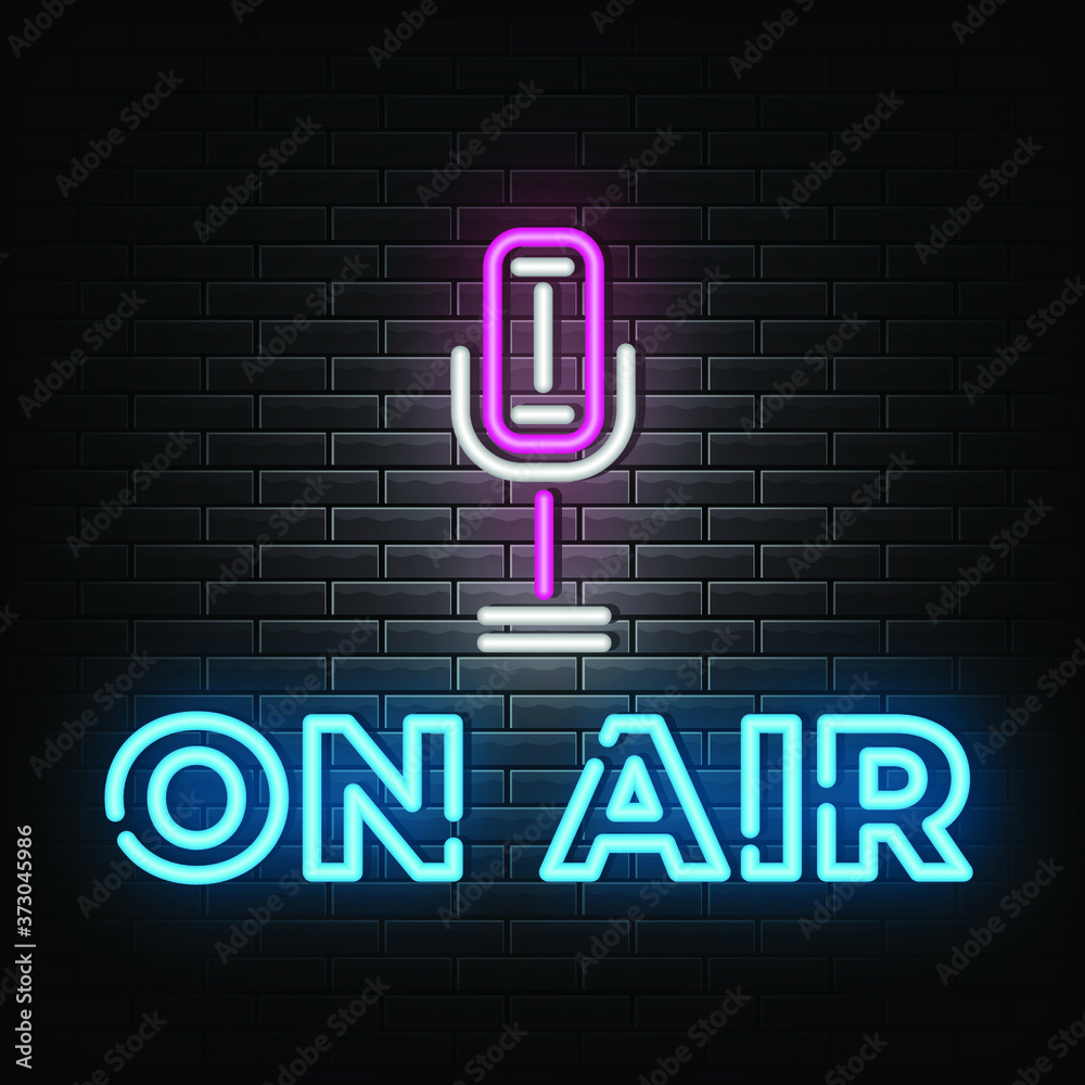 On air neon signs vector. Design template neon sign Stock Vector ...