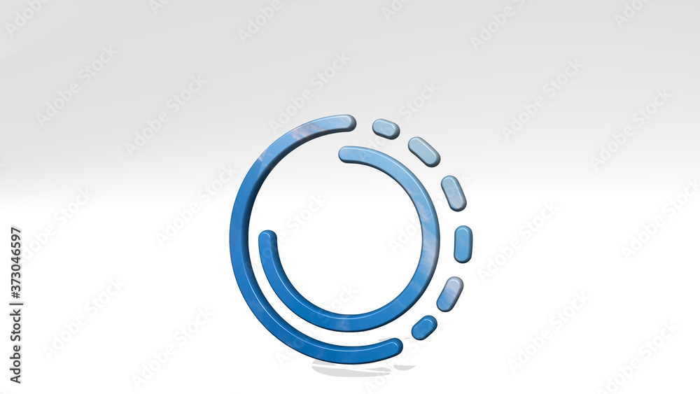 LOADING CIRCLE 3D icon standing on the floor, 3D illustration Stock ...