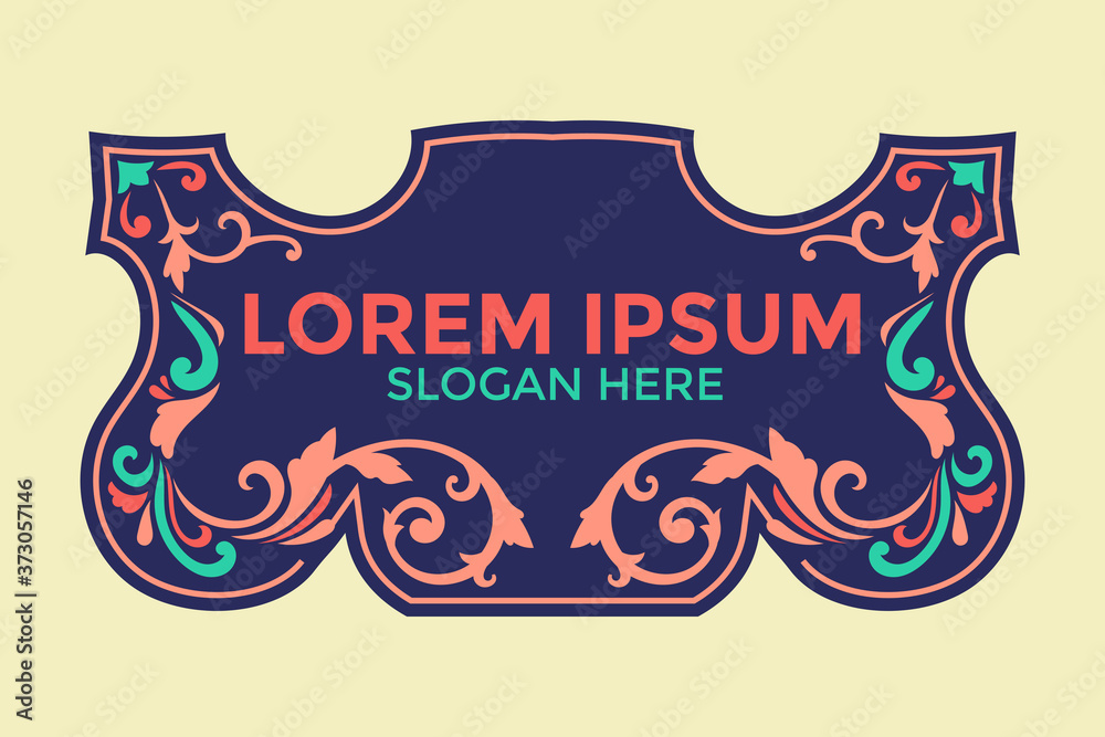 Fileteado Style Border Template Vector with flourish ornate Stock ...