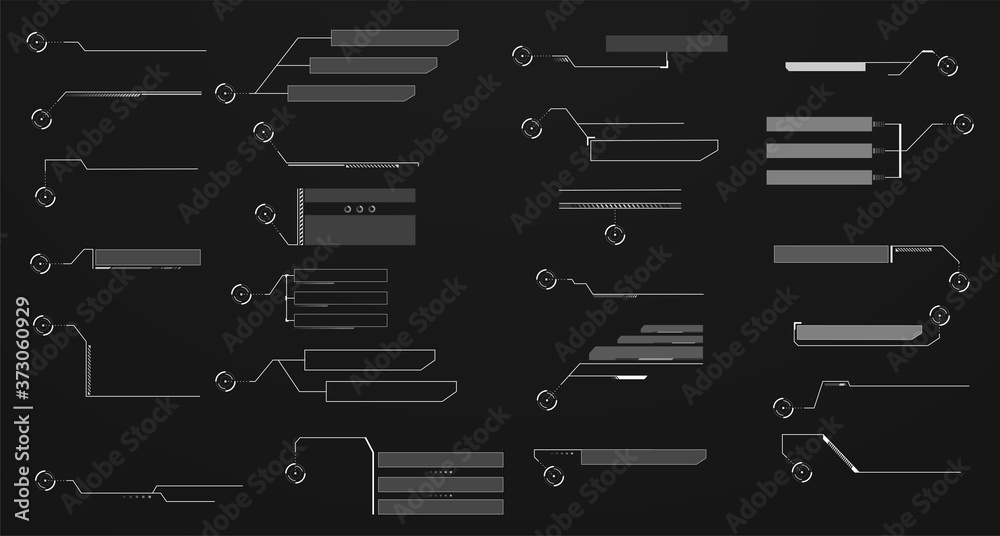 Information touch callout headers elements hud. Futuristic user ...