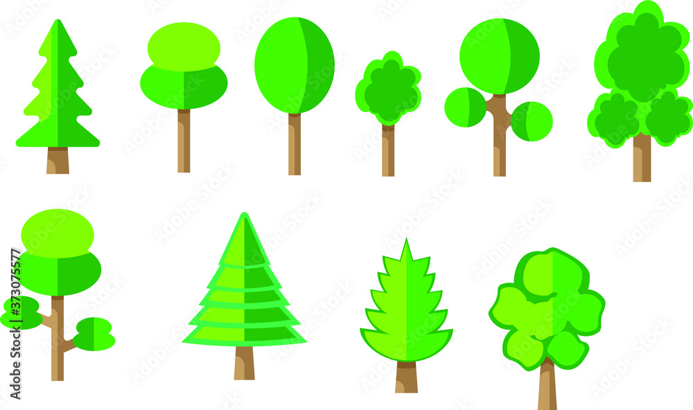 tree sprites for 2d games Stock Vector | Adobe Stock