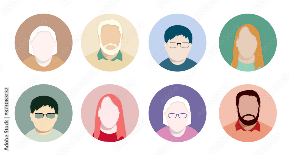 characters, persona for user research, vector avatar, many faces Stock ...