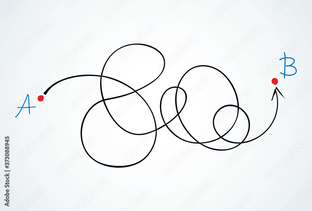 Line from point A to point B. Vector drawing Stock Vector | Adobe Stock