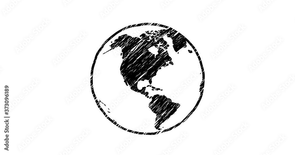 World turning, globe earth loop, 2d Animation, cartoon, clip art ...
