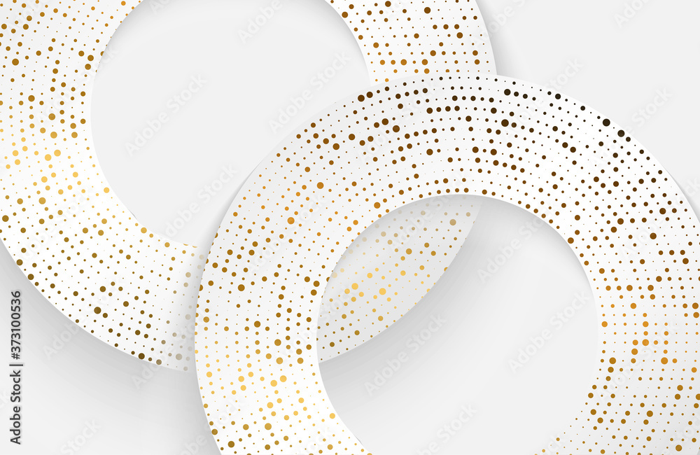 Luxury elegant white background with gold ornament. Abstract futuristic ...