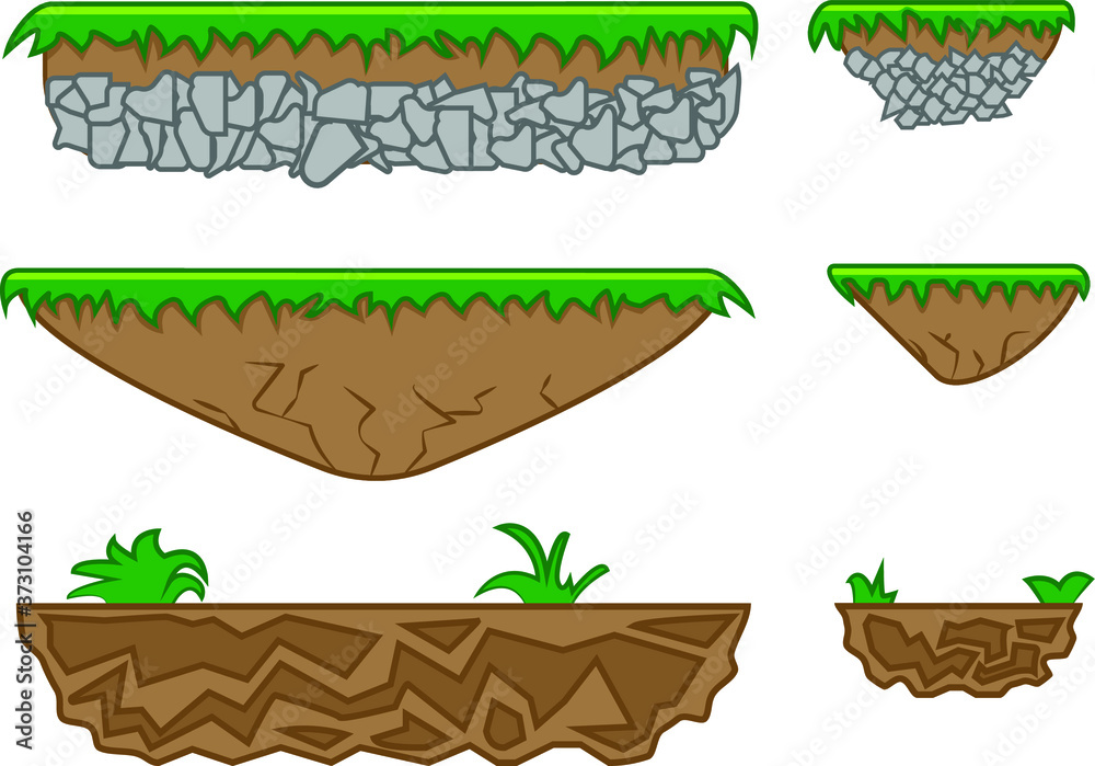 grass ground sprites for games Stock Vector | Adobe Stock