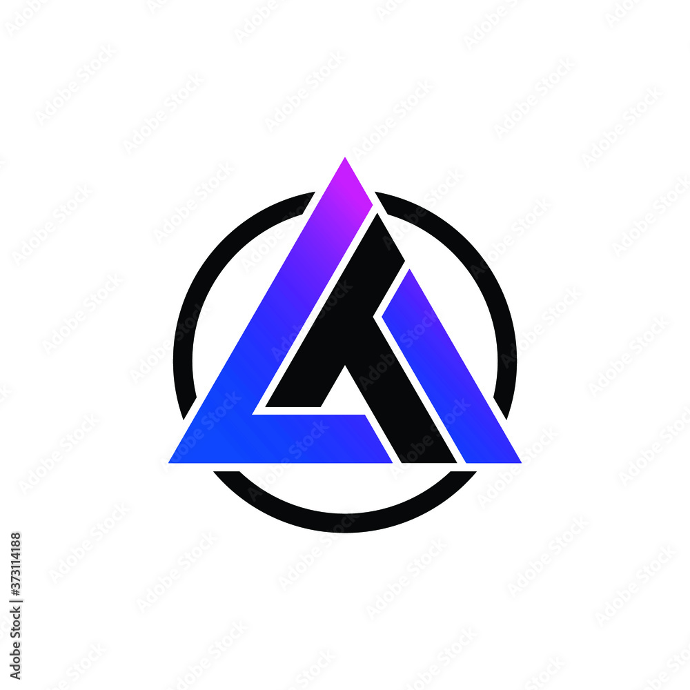 Letter LT triangle logo design vector Stock Vector | Adobe Stock