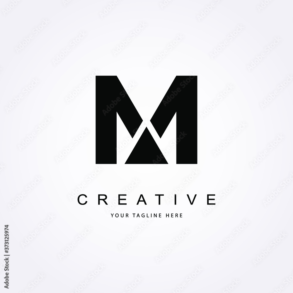 Black color of M letter logo. Initial logo concept vector. Stock Vector ...