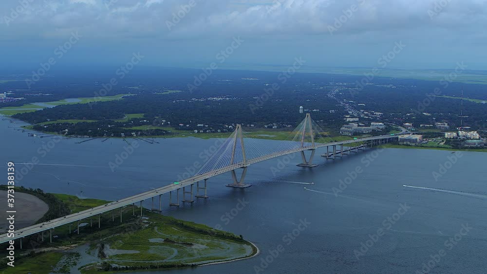 Arthur Ravenel Jr. Bridge (Cooper River Bridge), Aerial View, 2020 in ...