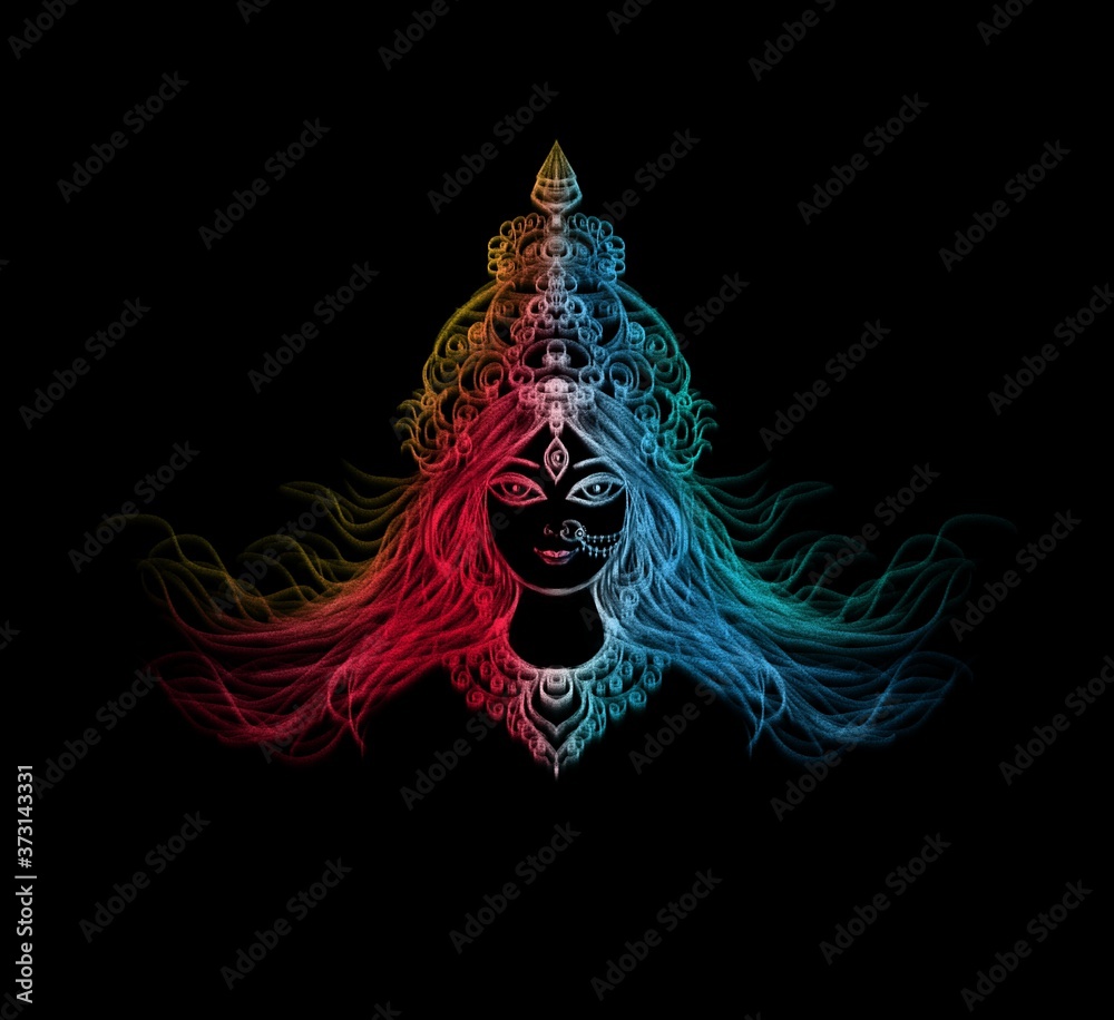 Maa durga digital art Stock Illustration | Adobe Stock