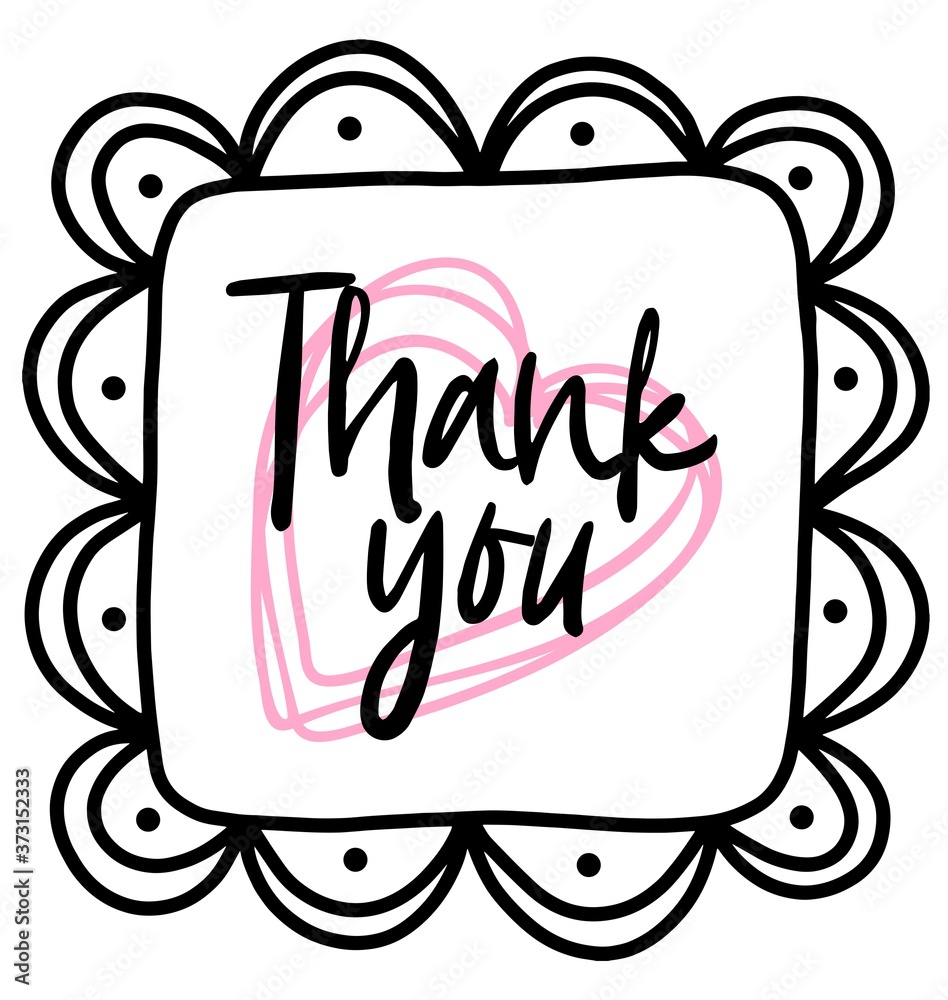 Thank You Card. Hand Written Lettering for Title, Heading, Photo ...