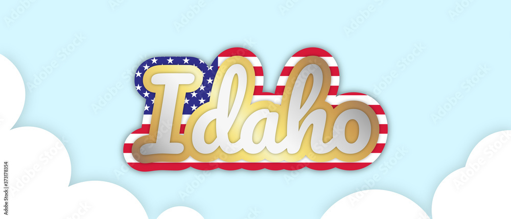 "Idaho" banner, big bold stroke style text. Editable removable ...