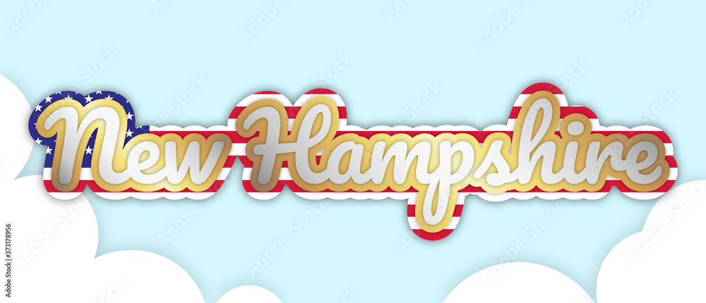 "New Hampshire" banner, big bold stroke style text. Editable removable ...