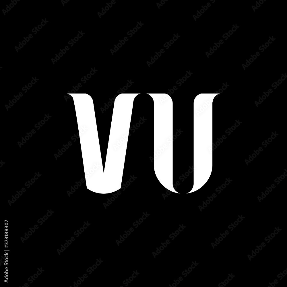 VU V U letter logo design. Initial letter VU linked circle uppercase ...