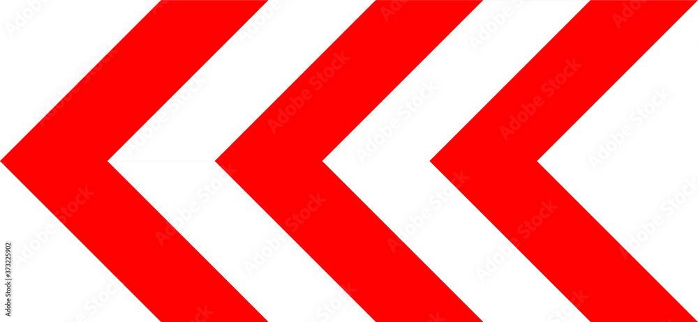 Red-white road sign for "left hand curve" and Dangerous Bend Direction ...