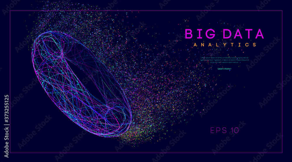 Big data intelligence network. Web elements information. Dynamic shapes ...