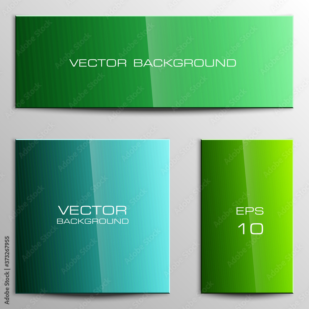 Design shape Origami vector banner. Three full-color glossy rectangle ...