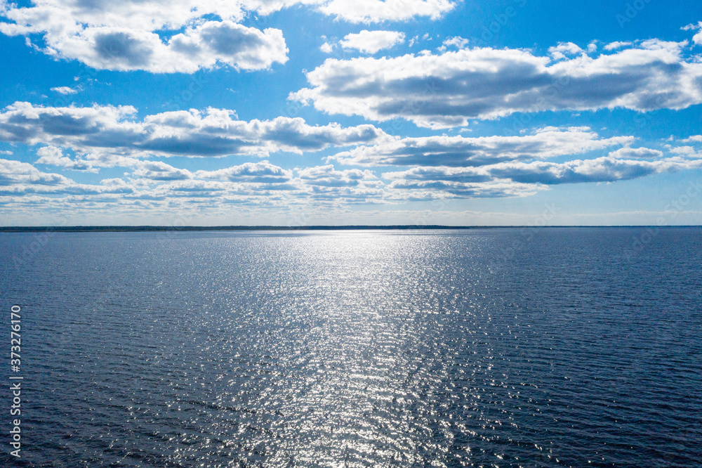 Aerial view of a crystal clear sea water texture. View from above ...