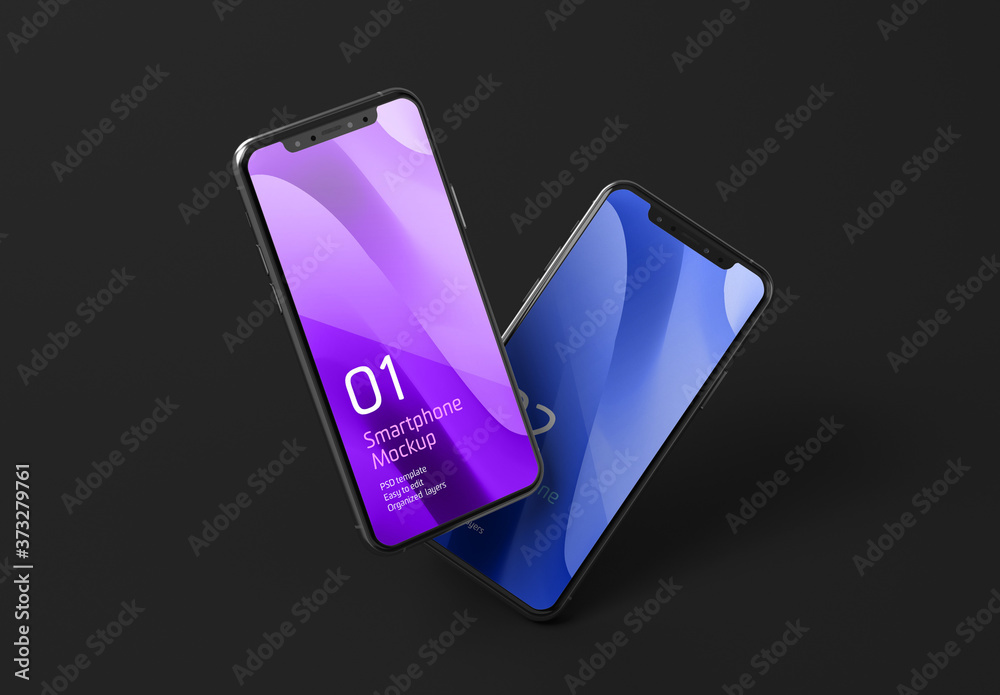 Smartphone Mockup for App and Mobile Web Design Stock Template | Adobe ...