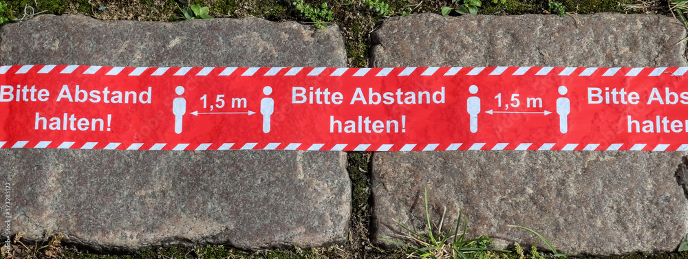 Keep distance symbol in german language. Bitte Abstand Halten! 1.5 ...