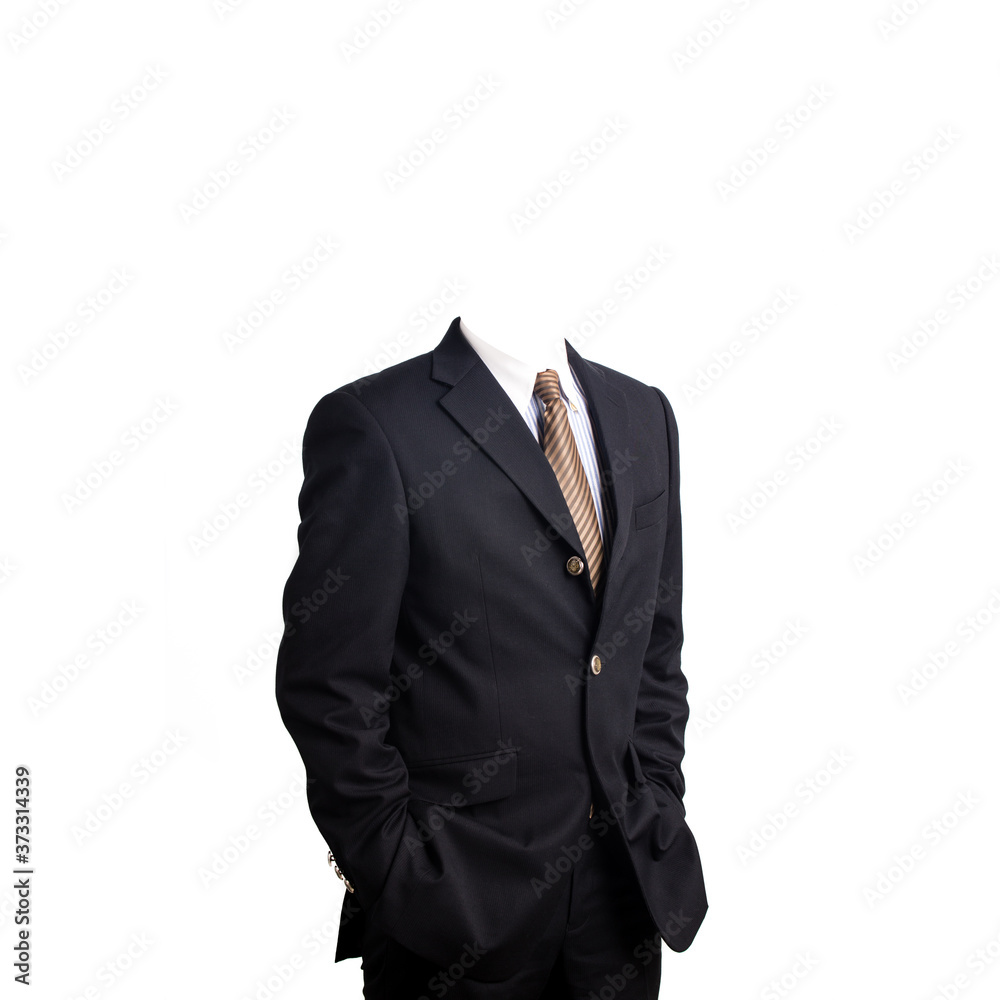 businessman without head isolated on white Stock Photo | Adobe Stock