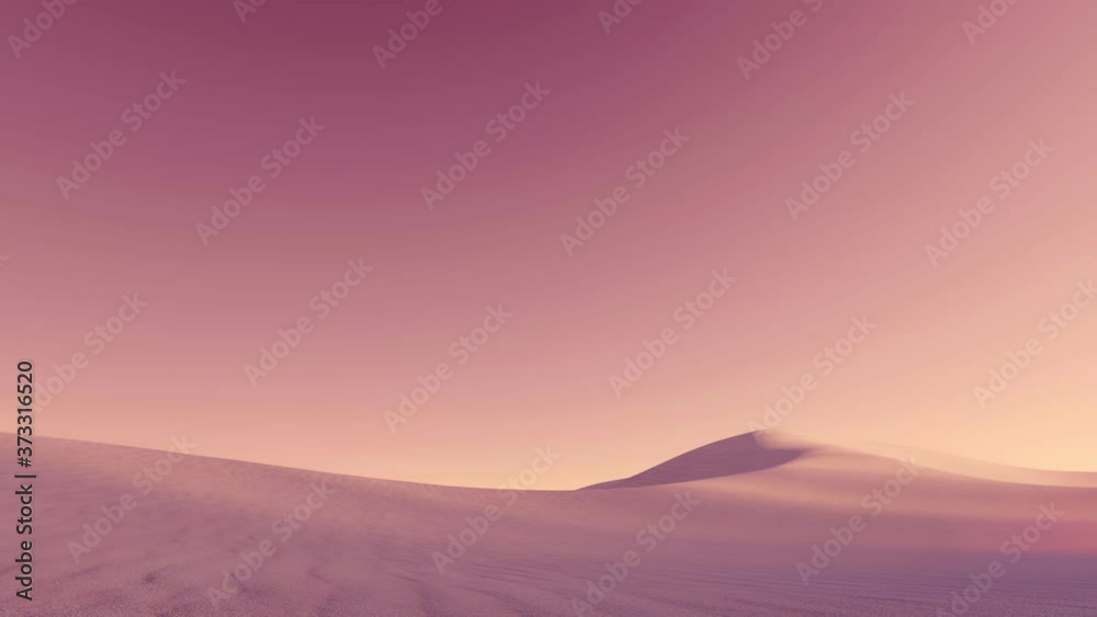 Abstract sandy desert landscape with massive sand dunes covered by dust ...
