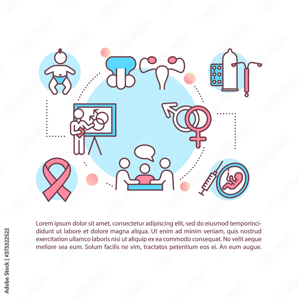Vetor de Sexual education concept icon with text. Teaching different ...