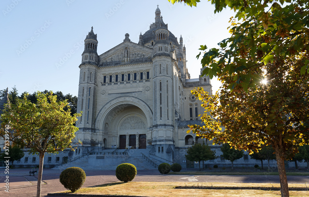 The famous basilica of St. Therese of Lisieux in Normandy, France ...