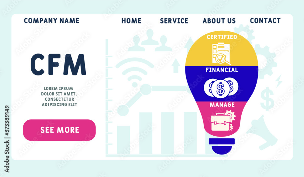 Vector website design template . CFM - certified financial manage ...