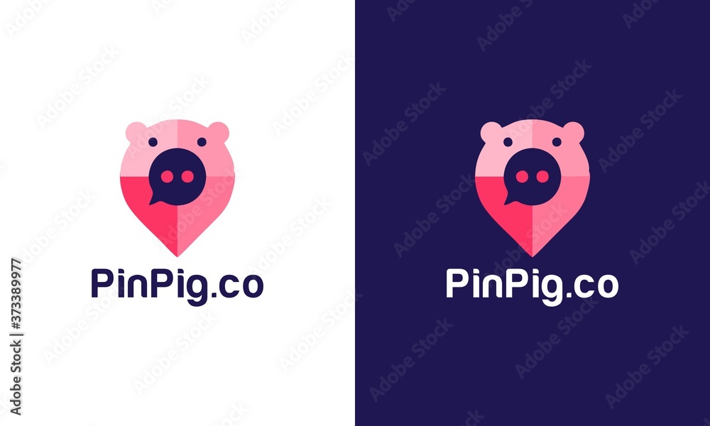 Vetor de Pig pin map icon. Farm animal Map pointer. Map marker. Graph ...