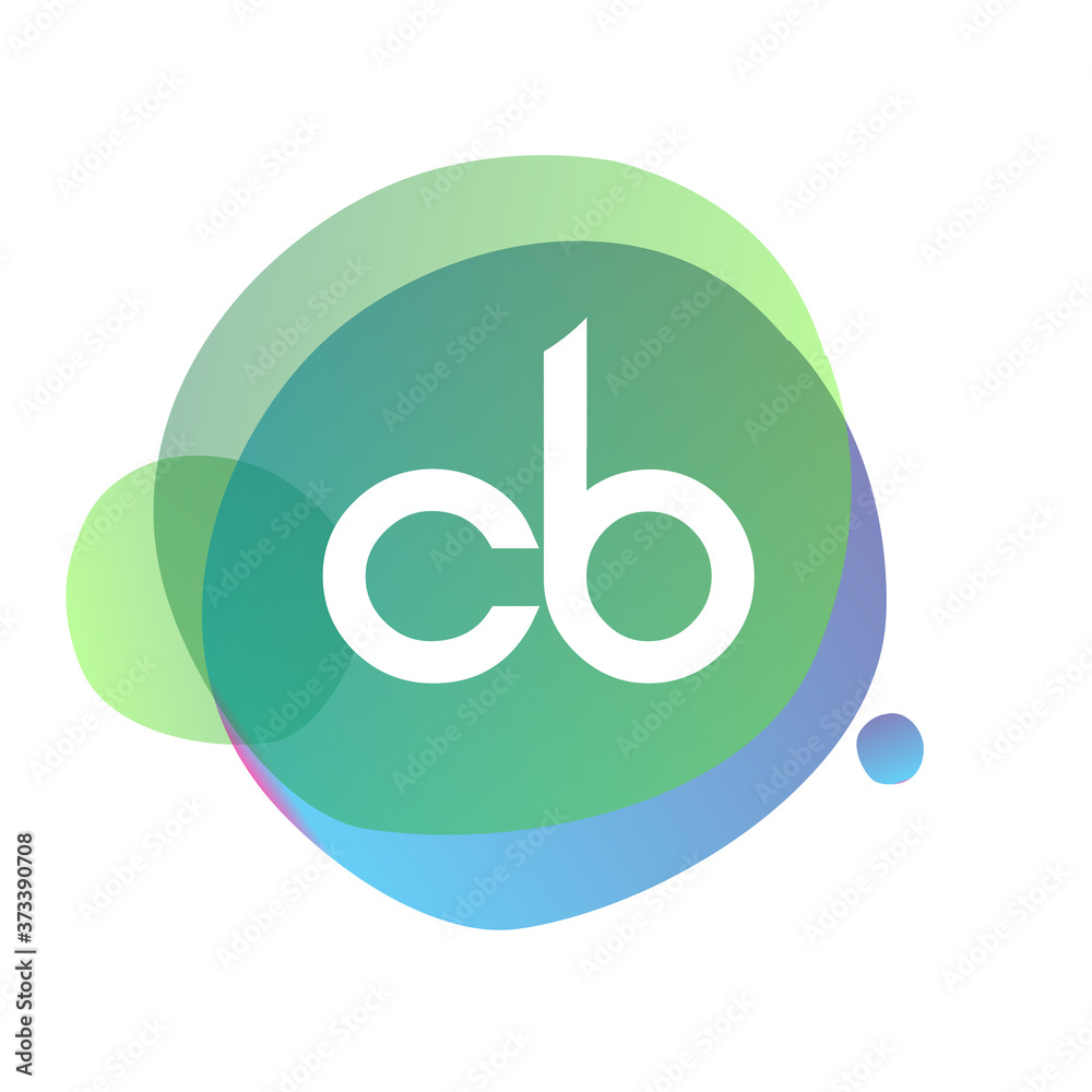 Letter CB logo with colorful splash background, letter combination logo ...