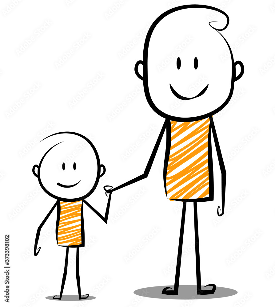 happy father's day cartoon stickman poster with copy space for your ...