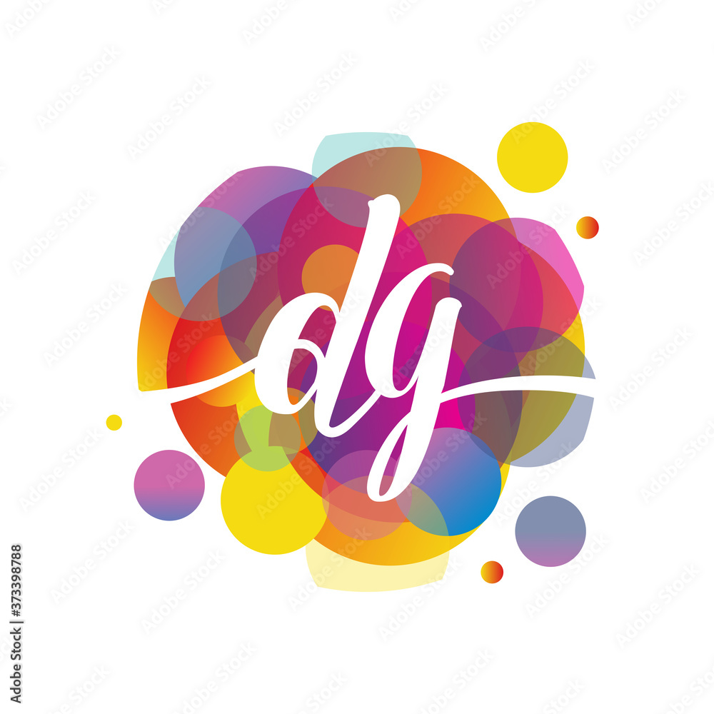 Letter DG logo with colorful splash background, letter combination logo ...