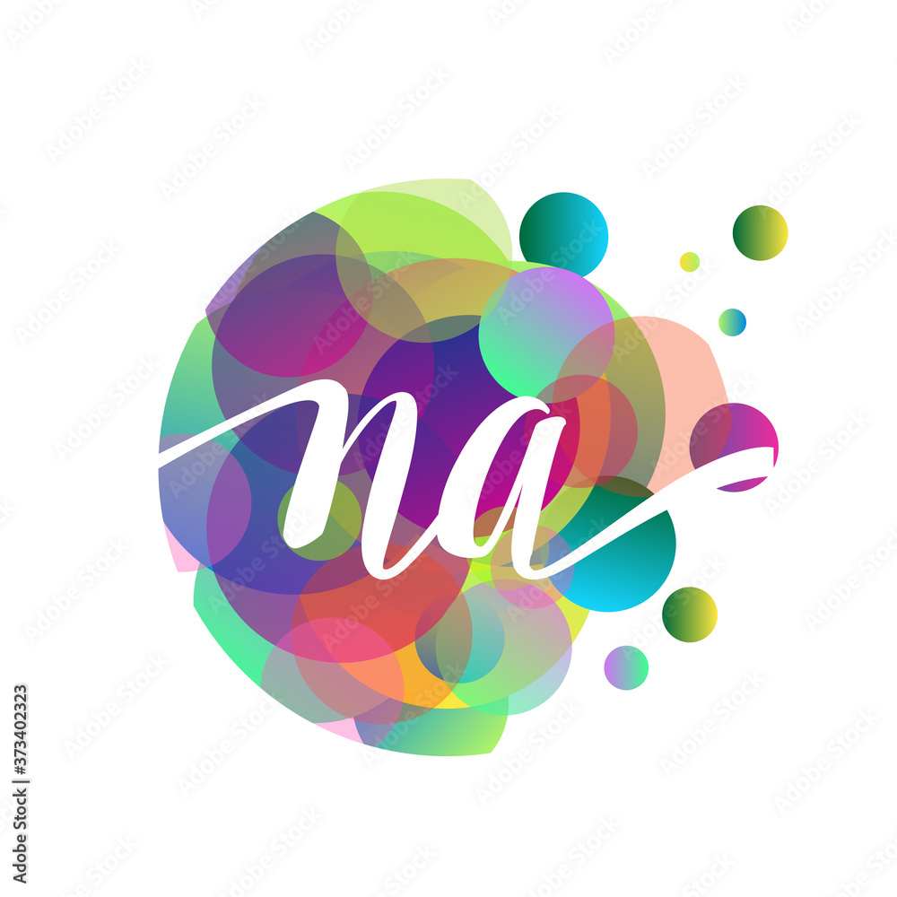 Letter NA logo with colorful splash background, letter combination logo ...