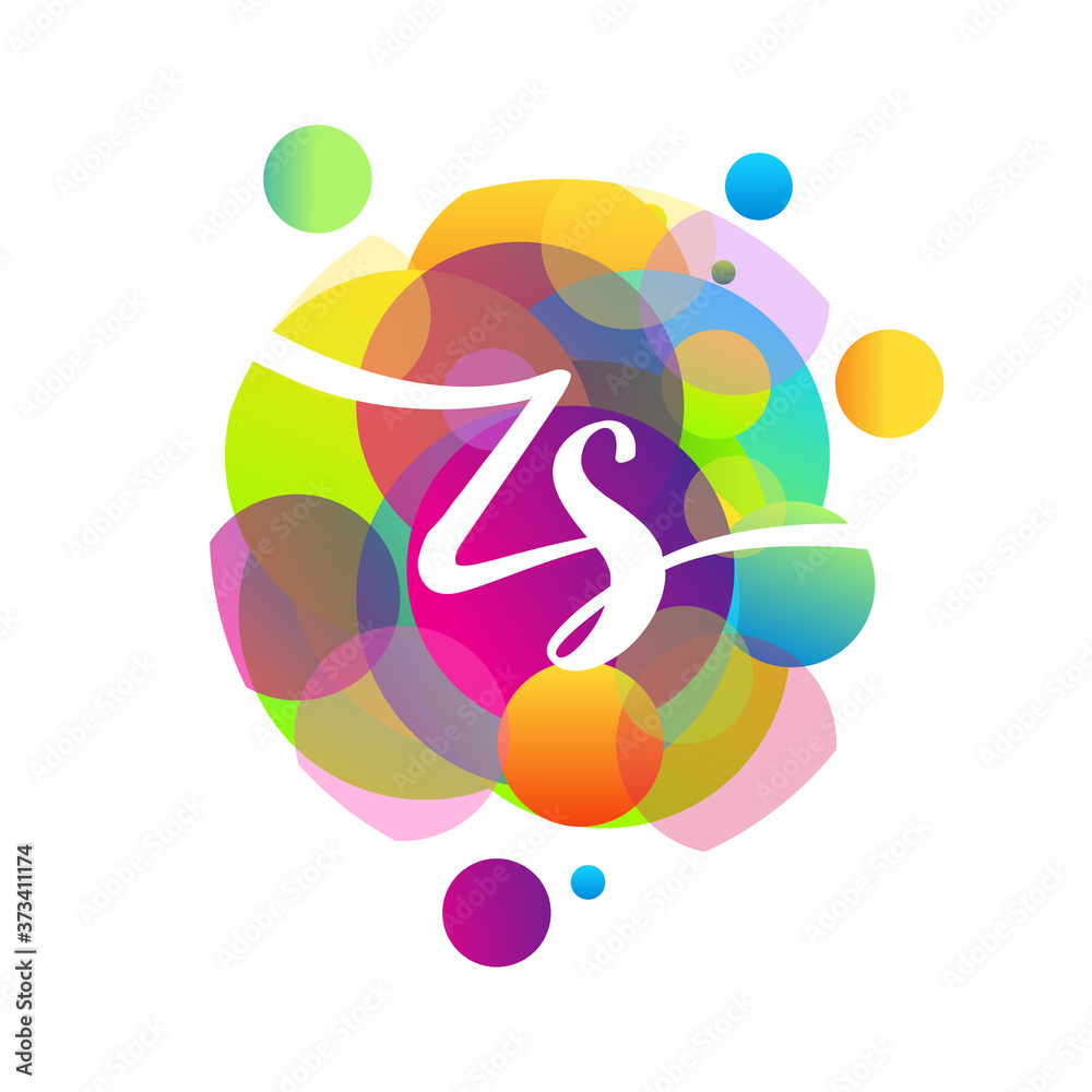 Letter ZS logo with colorful splash background, letter combination logo ...