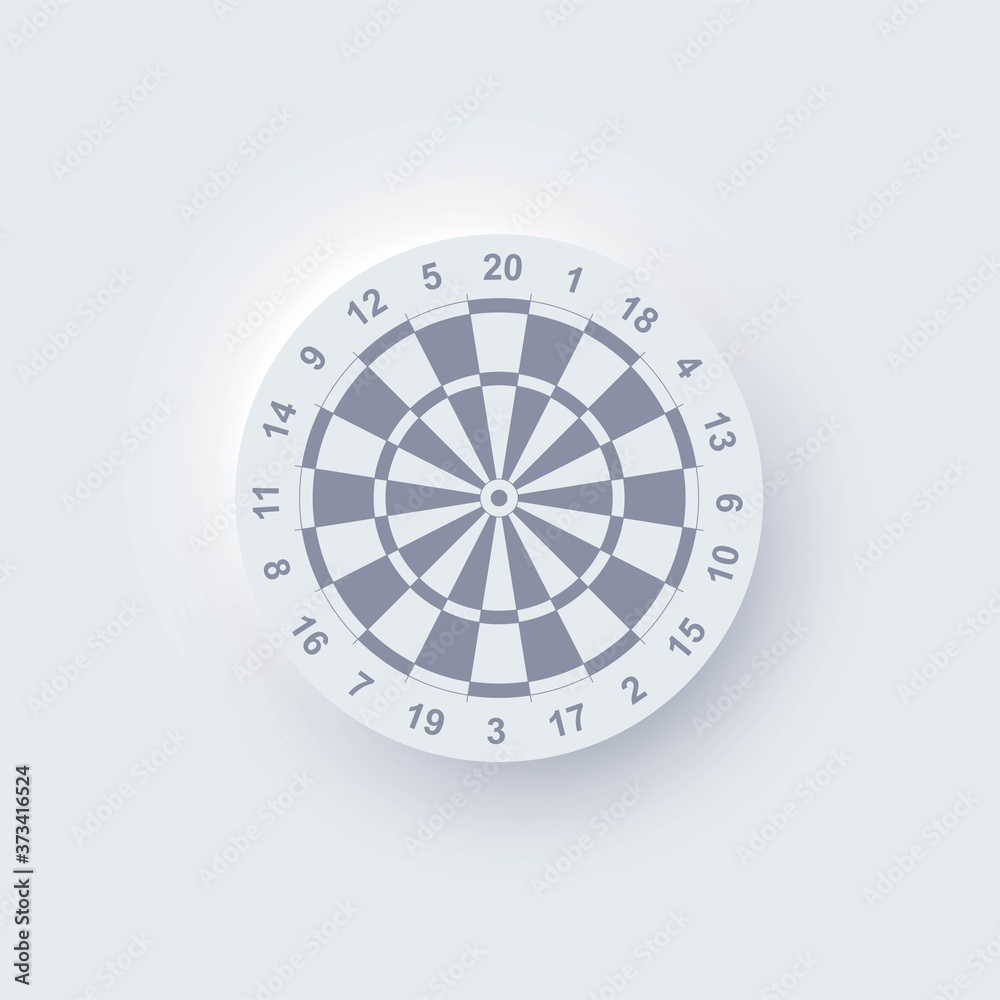 Realistic neomorphic darts board isolated on white background ...