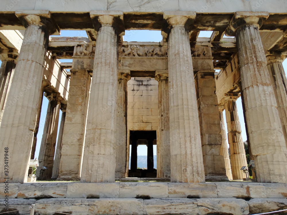 Temple of Hephaestus in Agora of Athens, Greece. Temple of Hephaestus ...