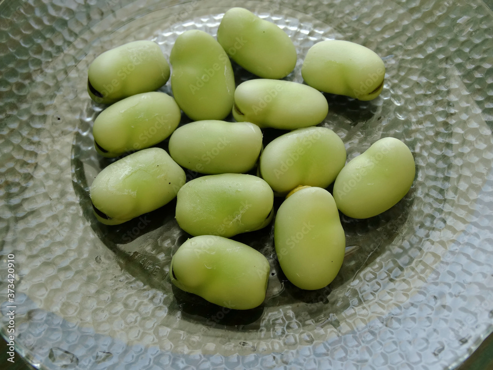 Fotografia do Stock: Wild organic lima beans harvesting during summer ...