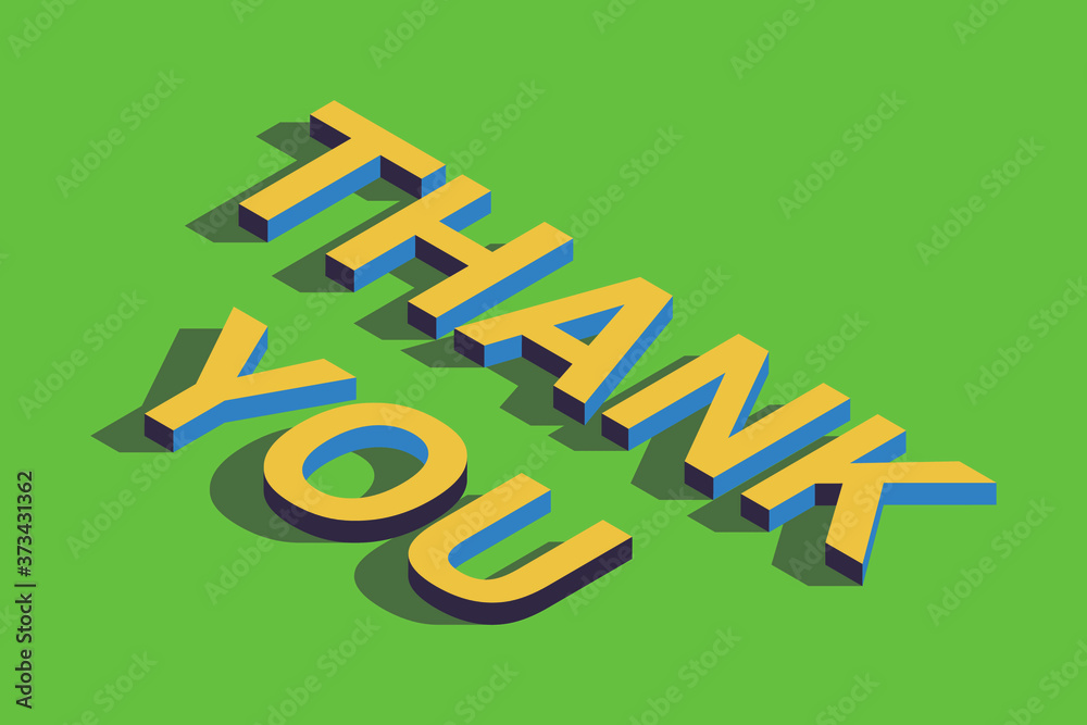 THANK YOU with 3d isometric text effect. Stock Vector | Adobe Stock