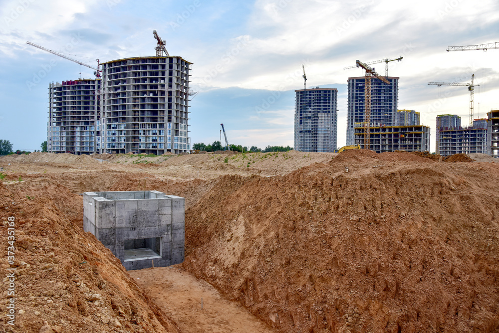Construction of stormwater pits, sanitary sewer system distribution ...