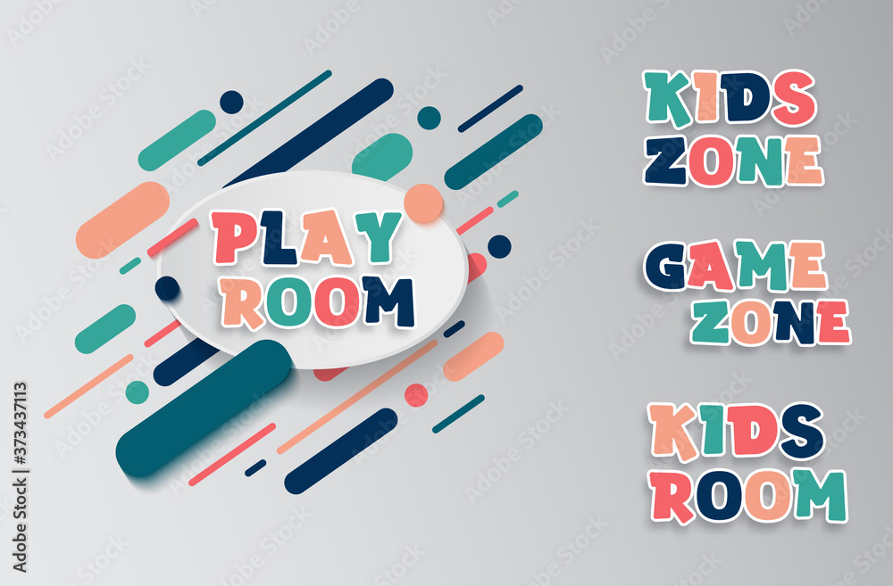 Kids zone entertainment banner. Colorful letters for children's ...