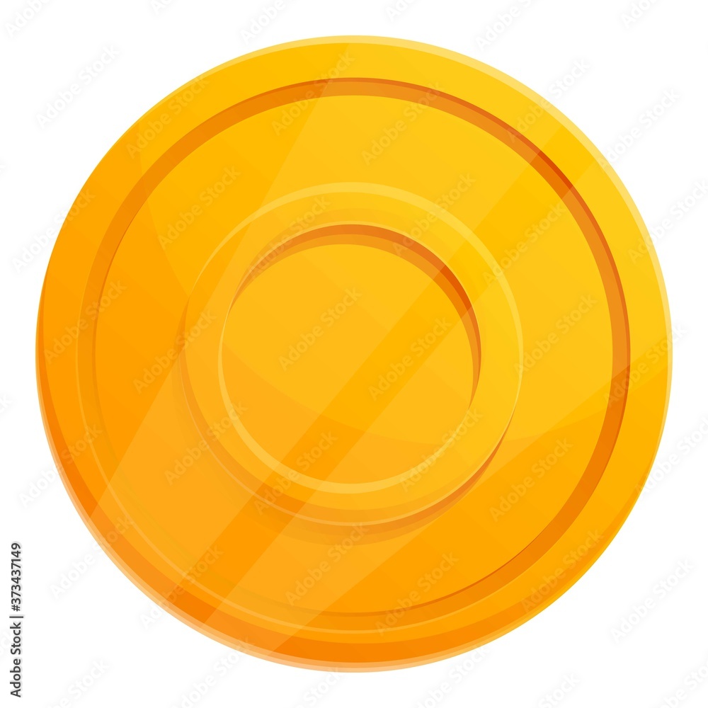 Circle gold token icon. Cartoon of circle gold token vector icon for ...