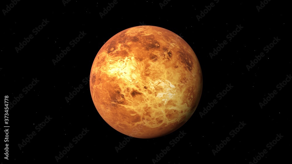 Venus planet surface, 3d rendering science illustration Stock ...