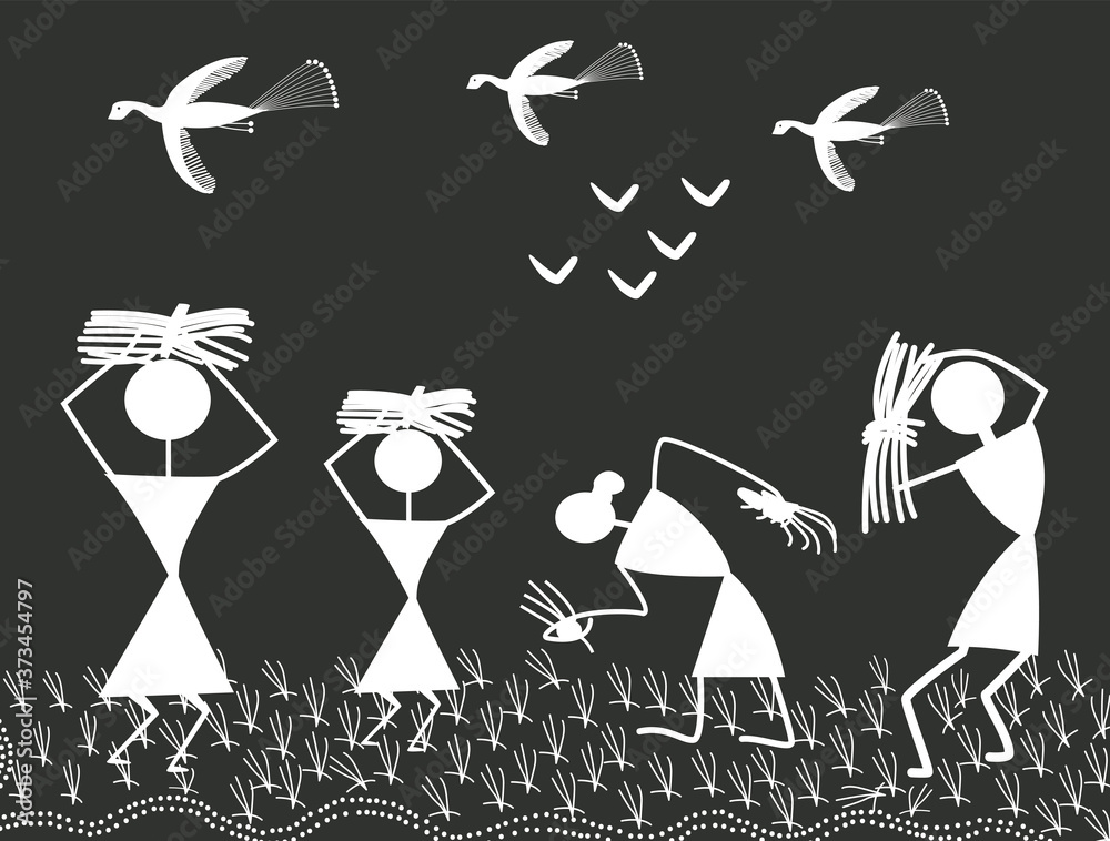 Traditional Warli Painting from North Maharashtra Stock Vector | Adobe ...