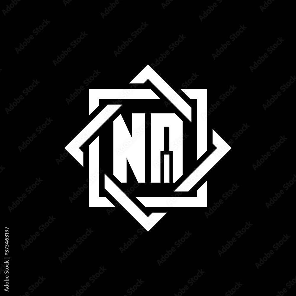 NQ monogram logo with abstract square around Stock Vector | Adobe Stock