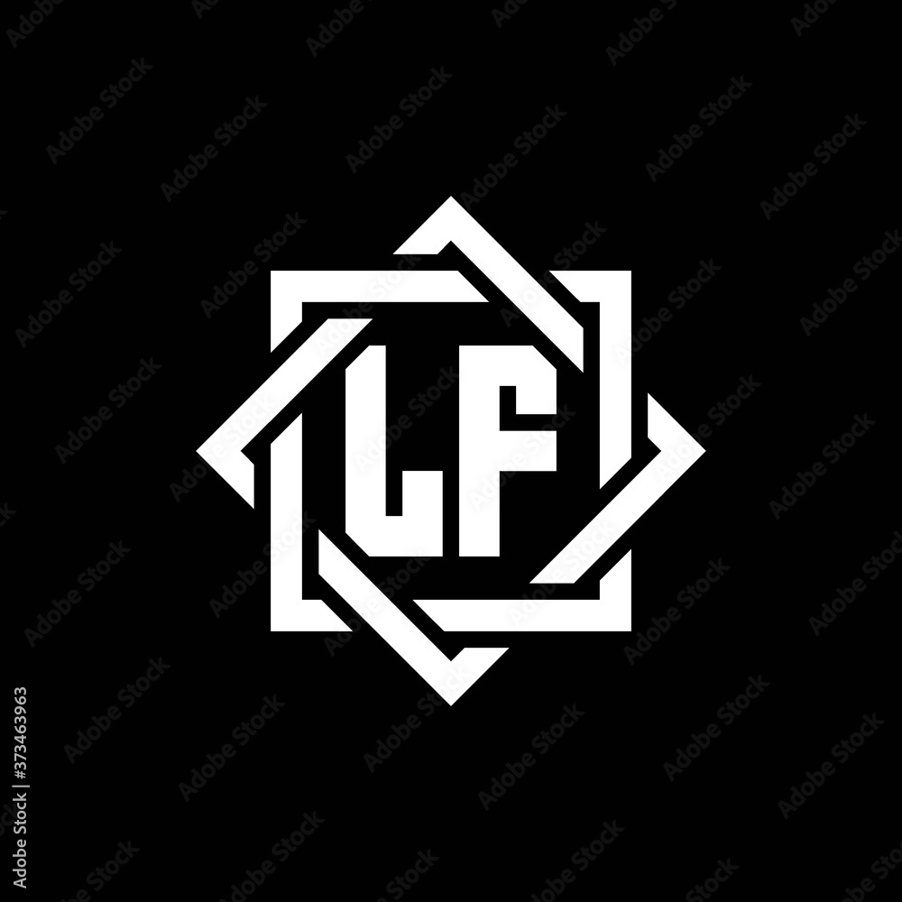 Vetor de LF monogram logo with abstract square around do Stock | Adobe ...